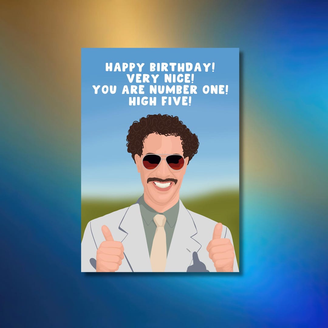 Funny, Cheeky Birthday Card - for Her - for Him - Borat - High Five ...