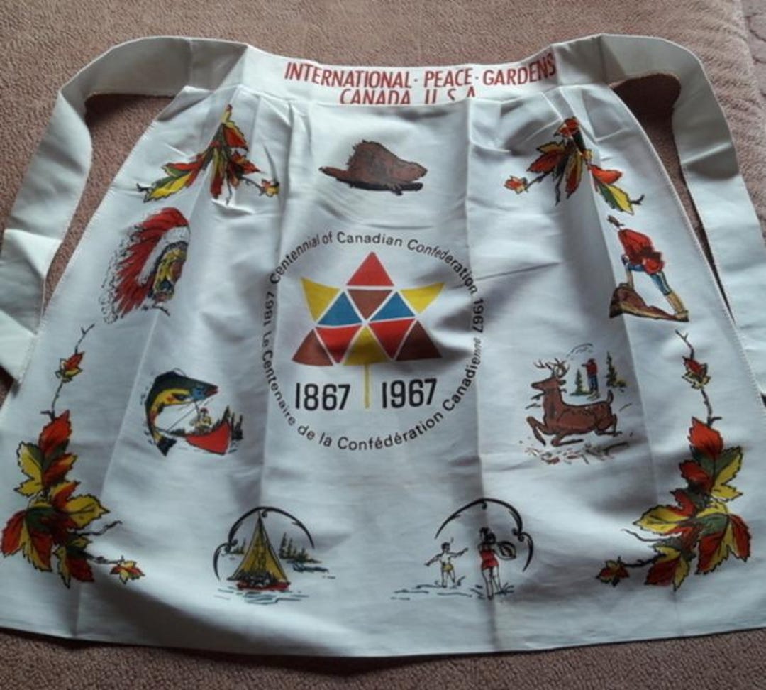Vintage 100th Anniversary Canadian Confederation Apron Old Fashioned ...