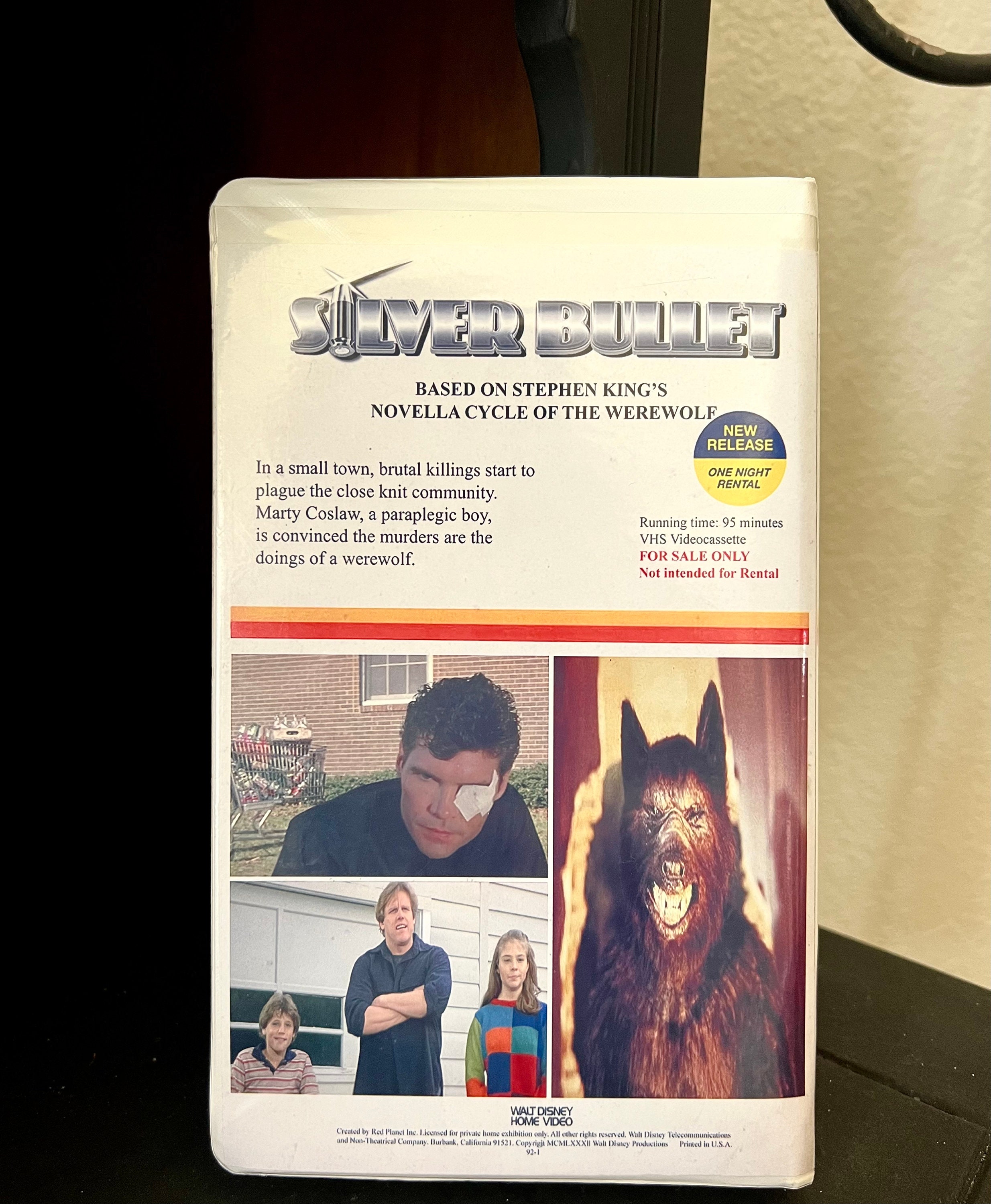 Stephen King Silver Bullet Video VHS Spoof Custom Tape and Display Case ...