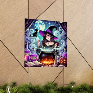 Enchanting Witchs Brew: Halloween Magic in Action Matte Vertical ...