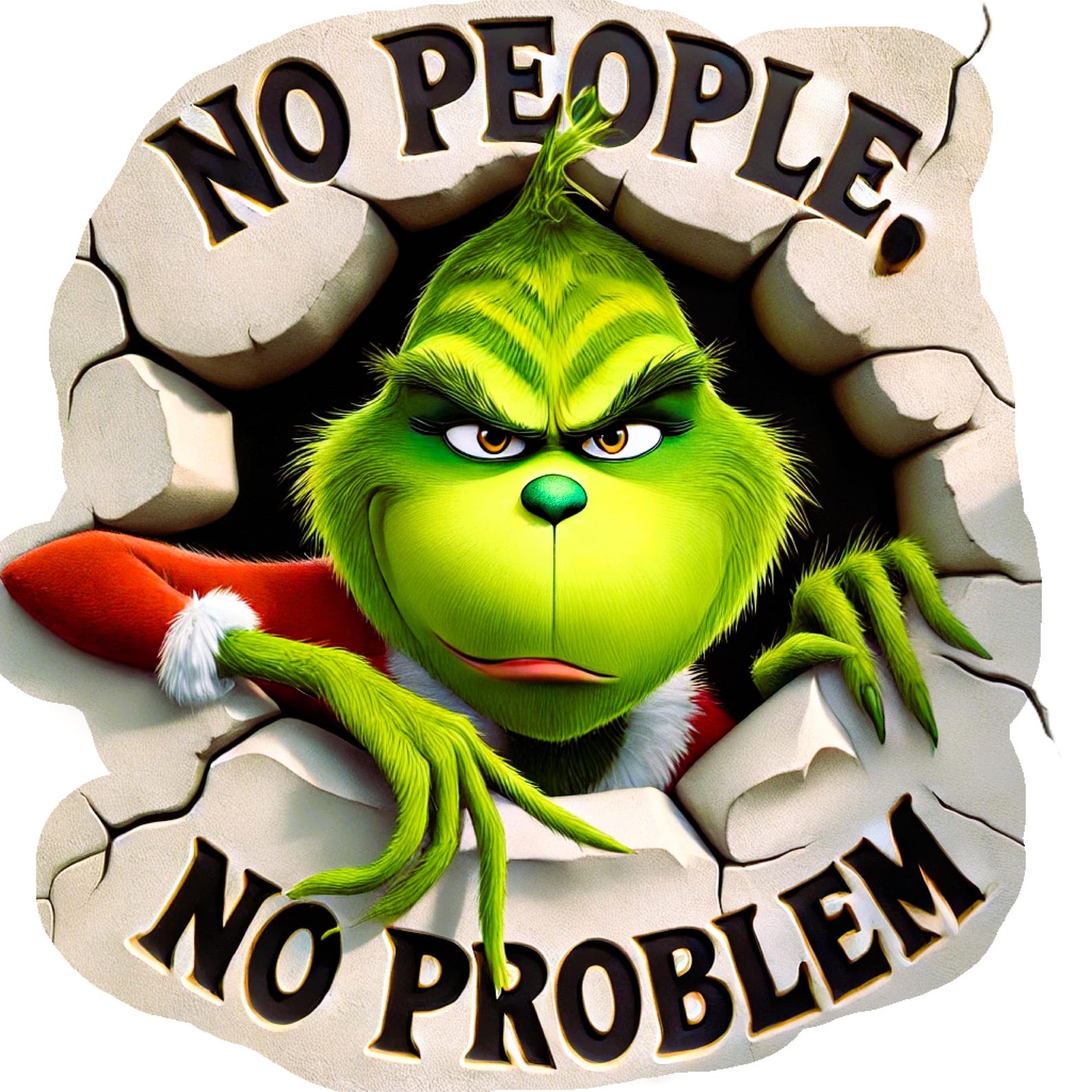 Grinch Santa PNG Clipart: Whimsical Christmas Art (digital Download) - Etsy