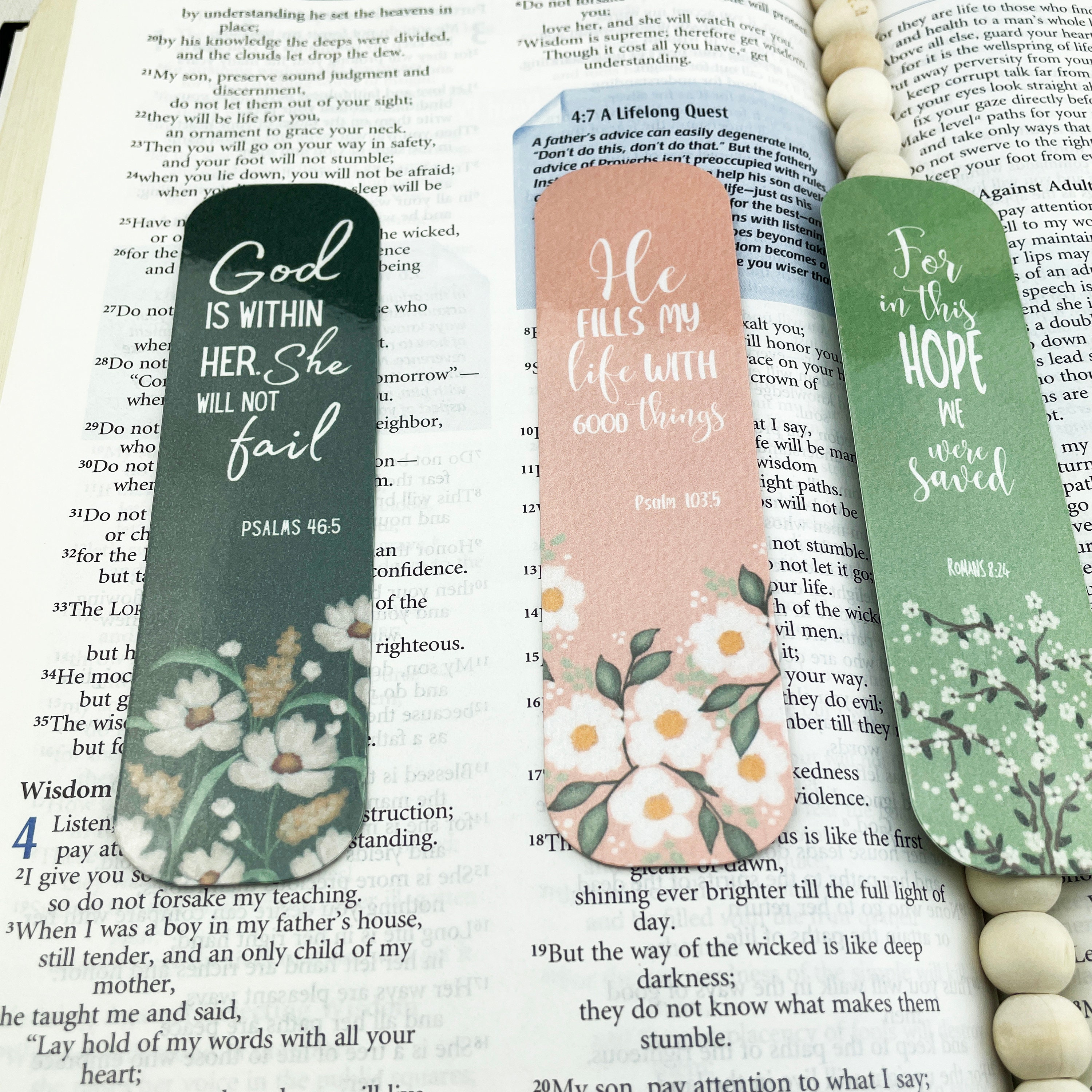 Bible Verse Bookmark Set of 5 Laminated Die Cut Bookmarks Christian ...