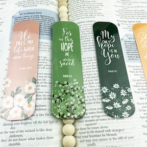 Bible Verse Bookmark Set of 5 Laminated Die Cut Bookmarks Christian ...