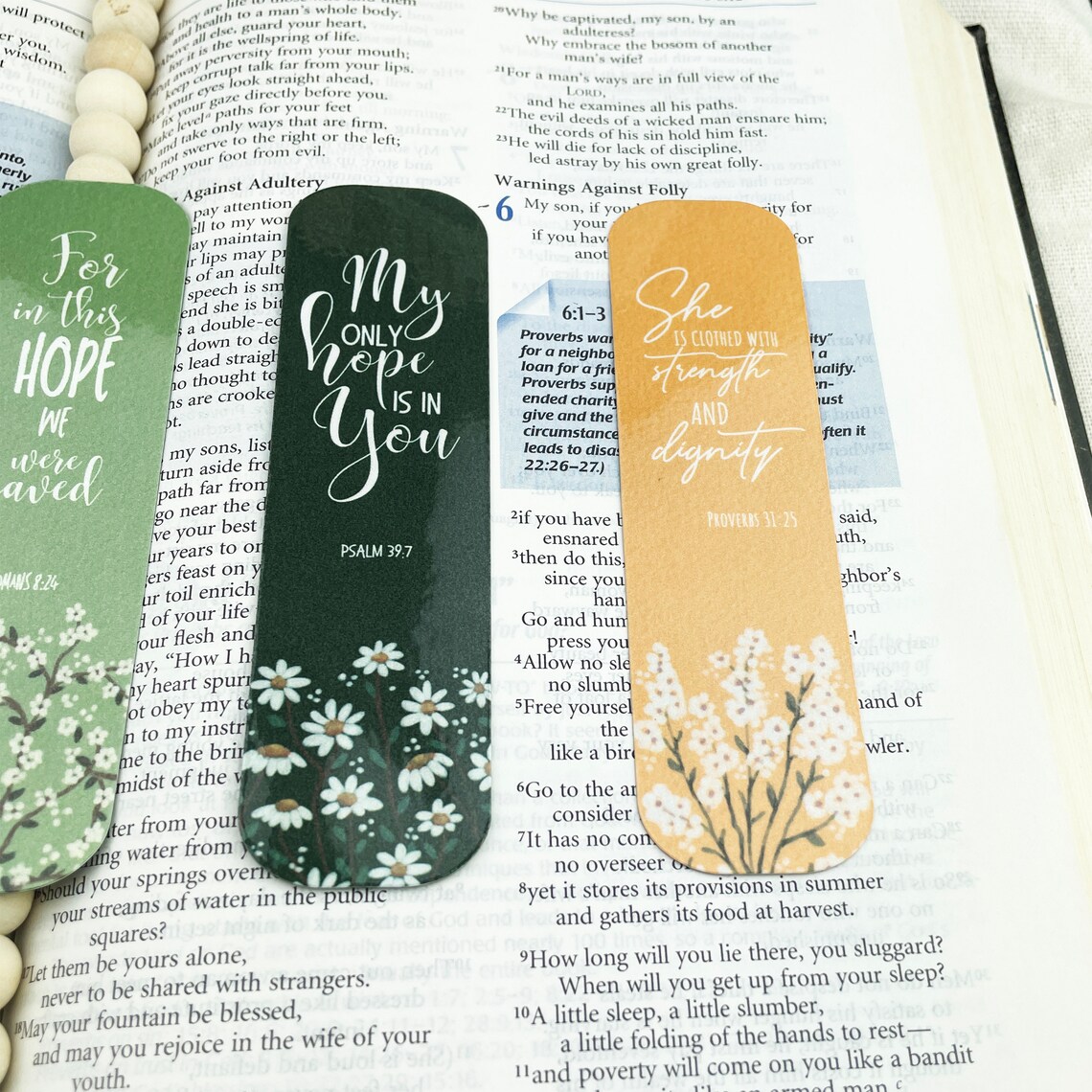 Bible Verse Bookmark Set of 5 Laminated Die Cut Bookmarks Christian ...
