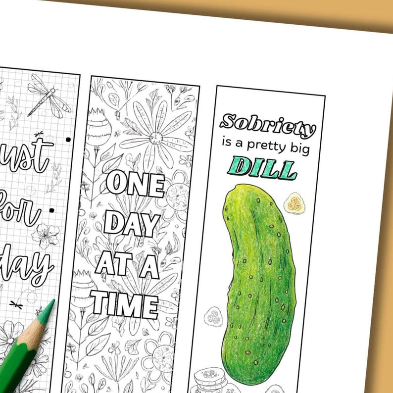 Recovery Coloring Bookmarks Printable | Sobriety Quotes - Etsy