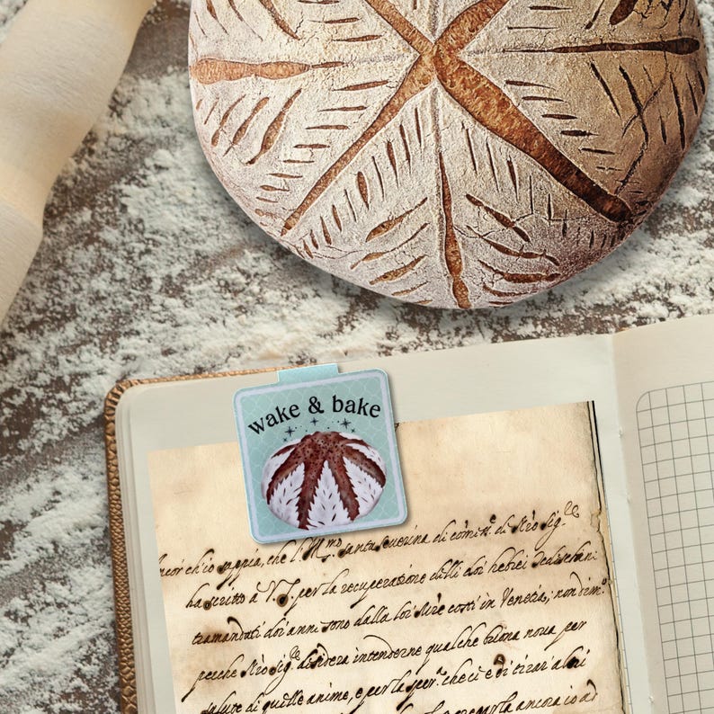 Sourdough Baking Bookmarks | Wake and Bake | Magnetic Bookmarks | Gifts ...