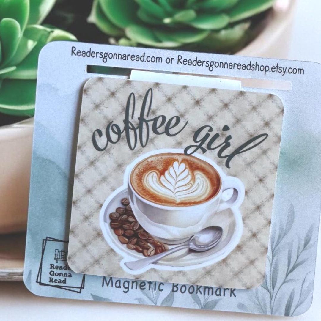 Coffee Lover Magnetic Bookmark: Books and Coffee Gift - Etsy
