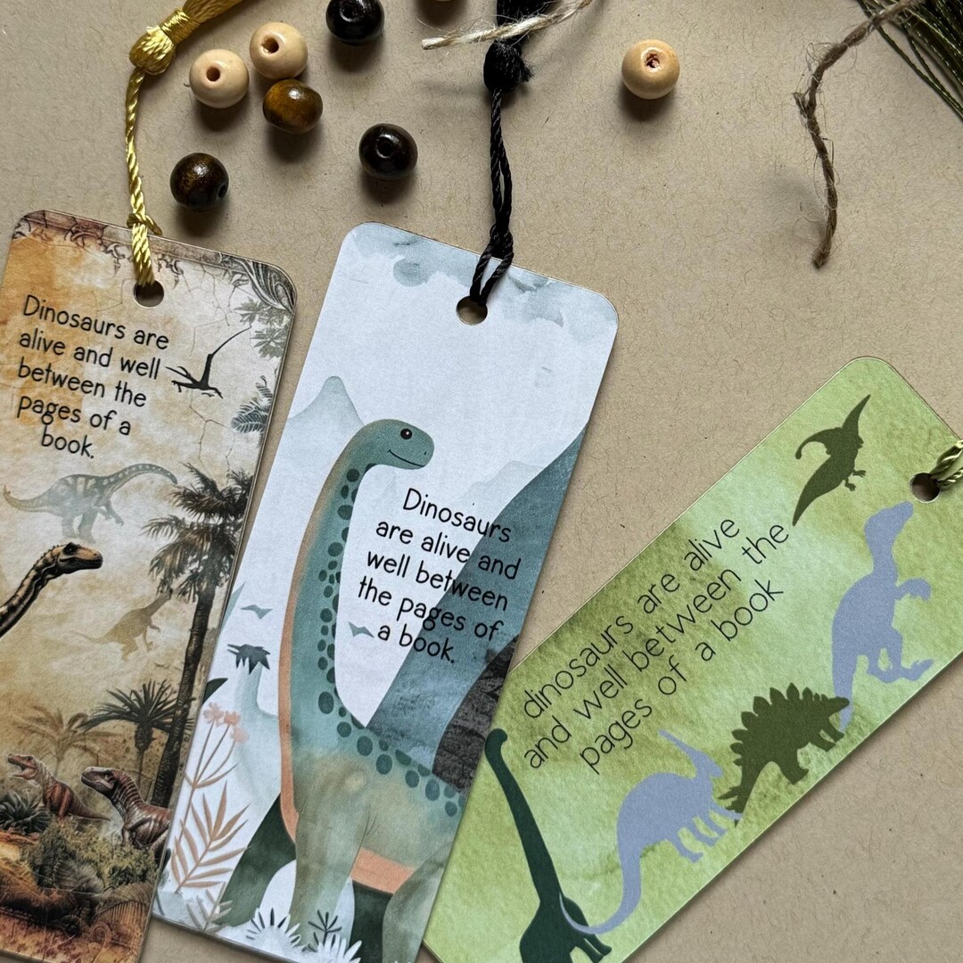 Dinosaur Bookmark | Dinosaur Themed Gift | Dinosaur Gift Idea - Etsy