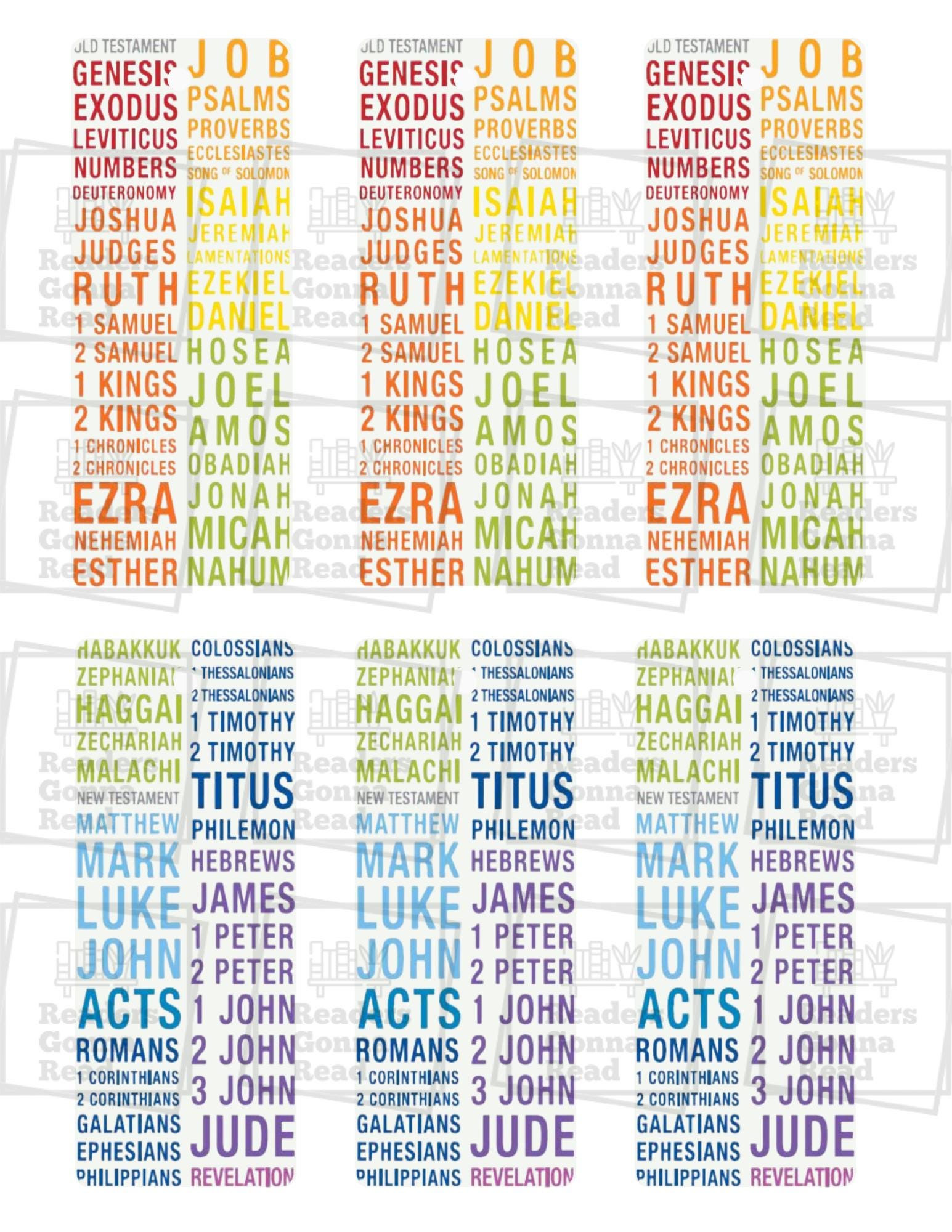 Books of the Bible Bookmark: Old & New Testament (digital Download) - Etsy