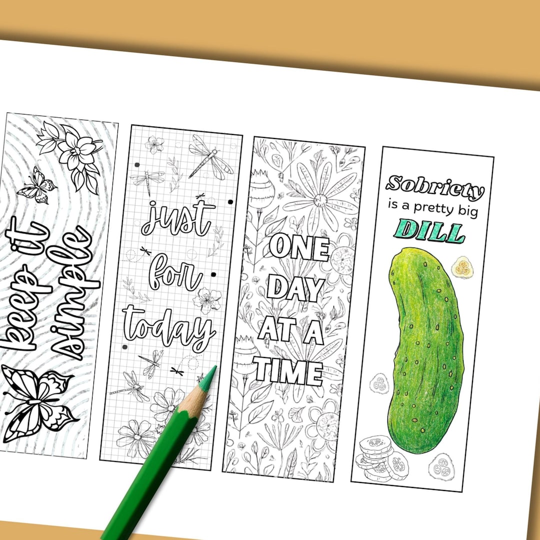 Recovery Coloring Bookmarks Printable | Sobriety Quotes - Etsy