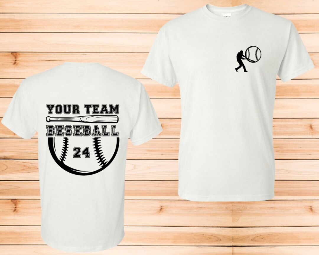 Custom Team Name Baseball T-shirt, Two-sided Baseball Tshirt, Personalized Name Shirt, Custom ...