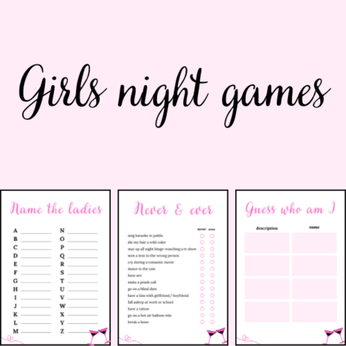 Girls Night Games | Girls Night Out | Ladies Night Games | Adult Games ...