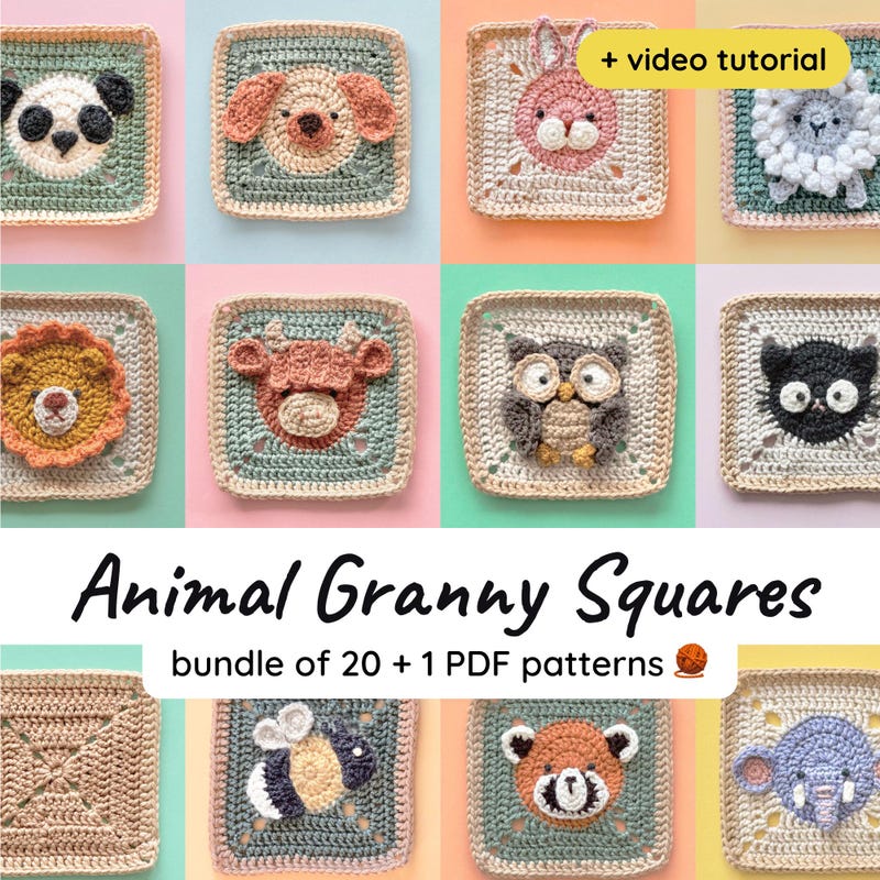 Granny Square Crochet Pattern - Etsy