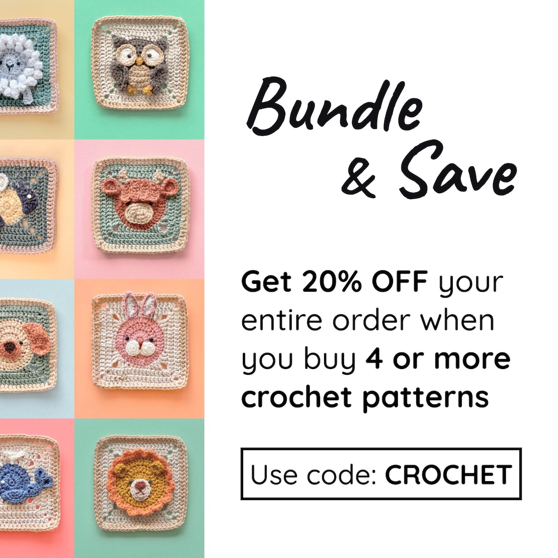 Frog Granny Square Crochet Pattern With Video: Woodland Animal Baby ...