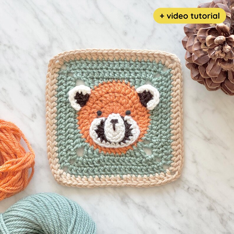 Red Panda Granny Square Crochet Pattern: Forest, Mountain Animal Baby ...