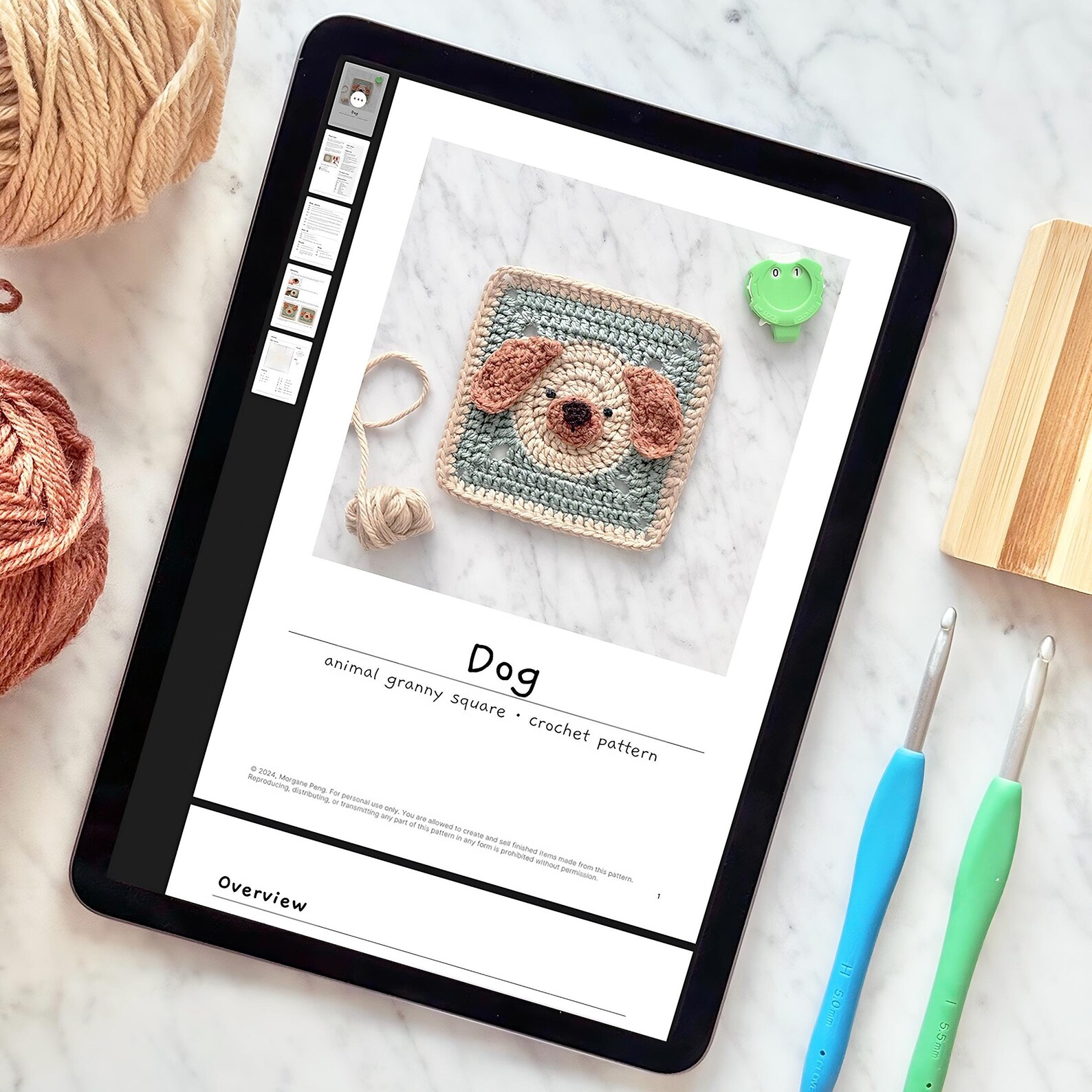 Dog Granny Square Crochet Pattern Puppy Pup Animal Blanket Digital PDF ...
