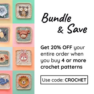 Sheep Granny Square Crochet Pattern With Video: Woolly Lamb Animal Baby ...