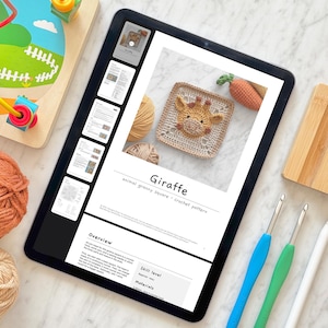 Giraffe Granny Square Crochet Pattern: Jungle Safari Animal Baby ...