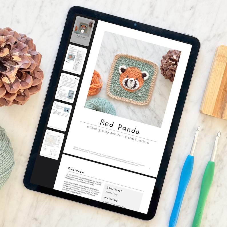Red Panda Granny Square Crochet Pattern: Forest, Mountain Animal Baby ...