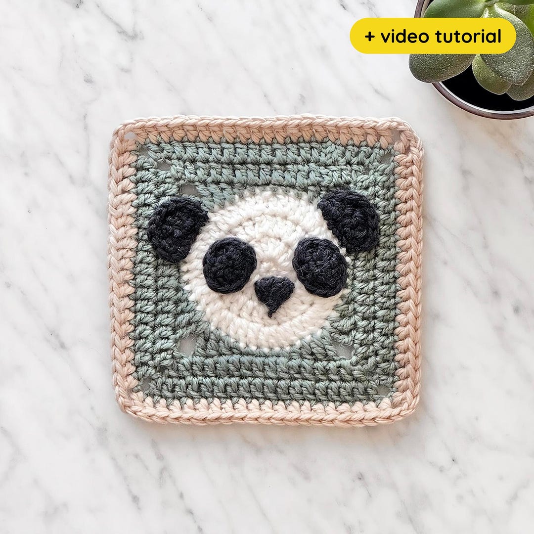 Panda Granny Square Crochet Pattern With Video Tutorial: Forest Animal ...