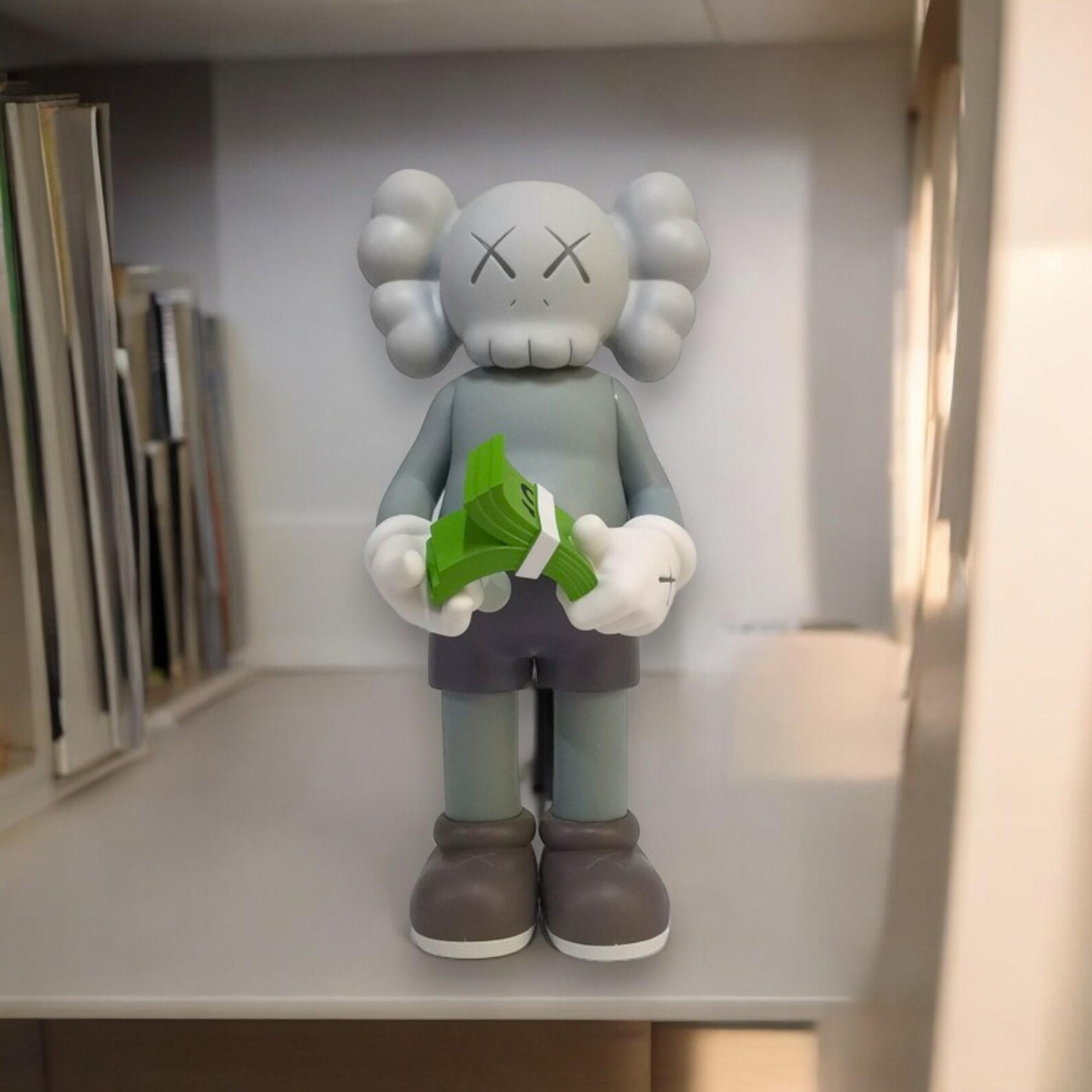 KAWS Inspired Money Counting Statue Modern Art Decor, Hypebeast Figure ...