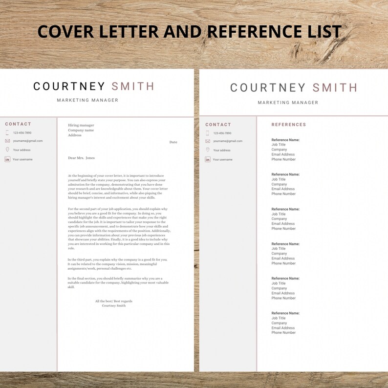 Resume Templates Word and Docs, Professional Resume With Cover Letter ...