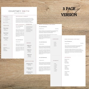 Resume Templates Word and Docs, Professional Resume With Cover Letter ...