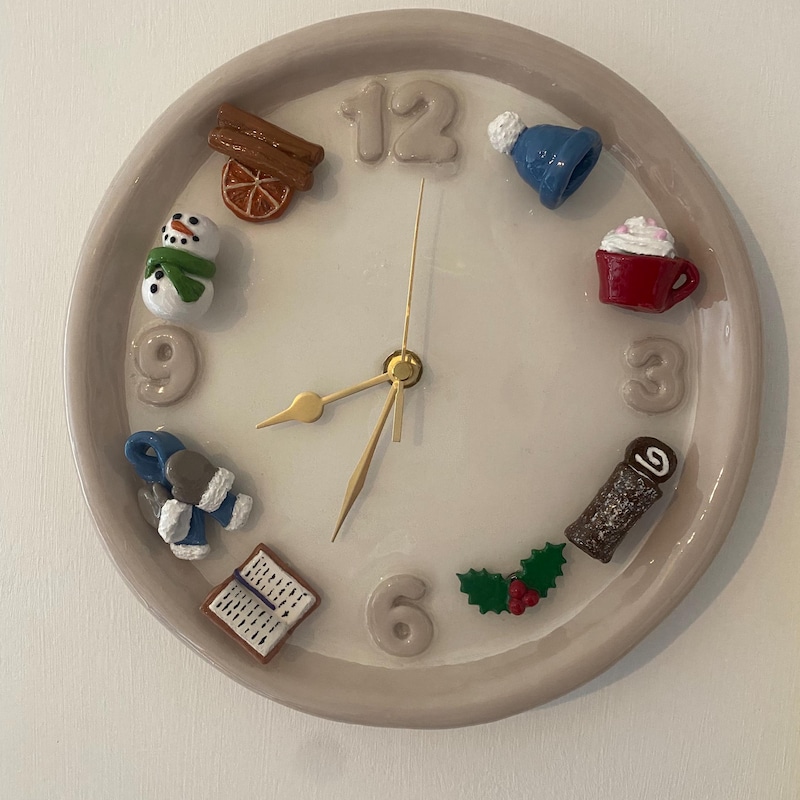 Clock in Clay - Etsy