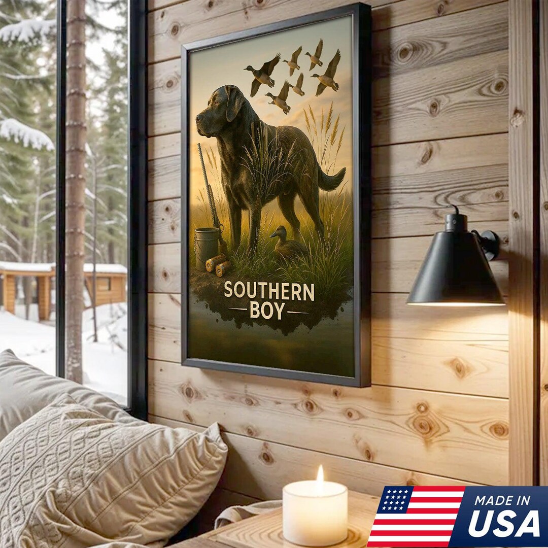 Black Lab Duck Hunting Canvas Wall Art, Labrador Retriever Waterfowl ...