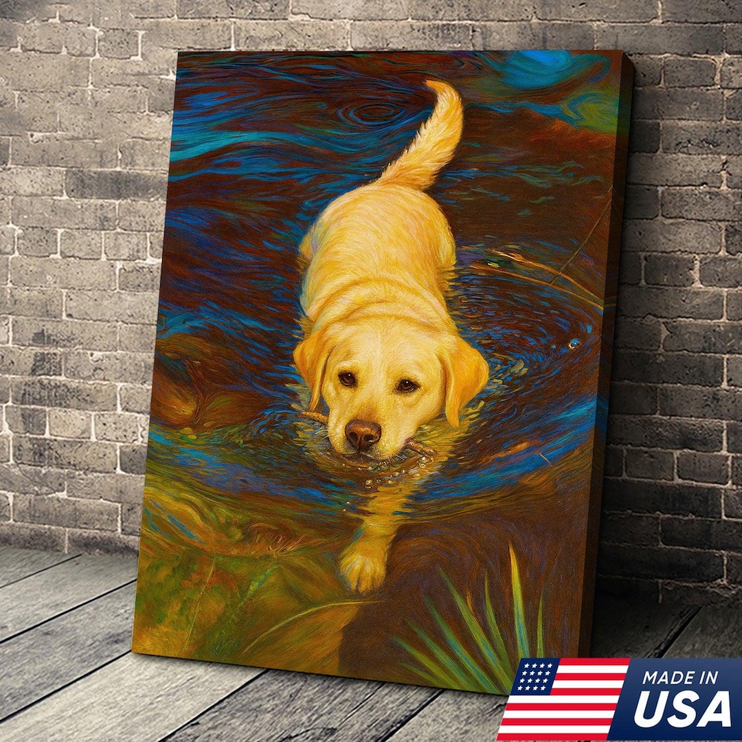 Yellow Labrador Retriever Wall Art – Dog Lover Gift, Pet Decor Canvas ...