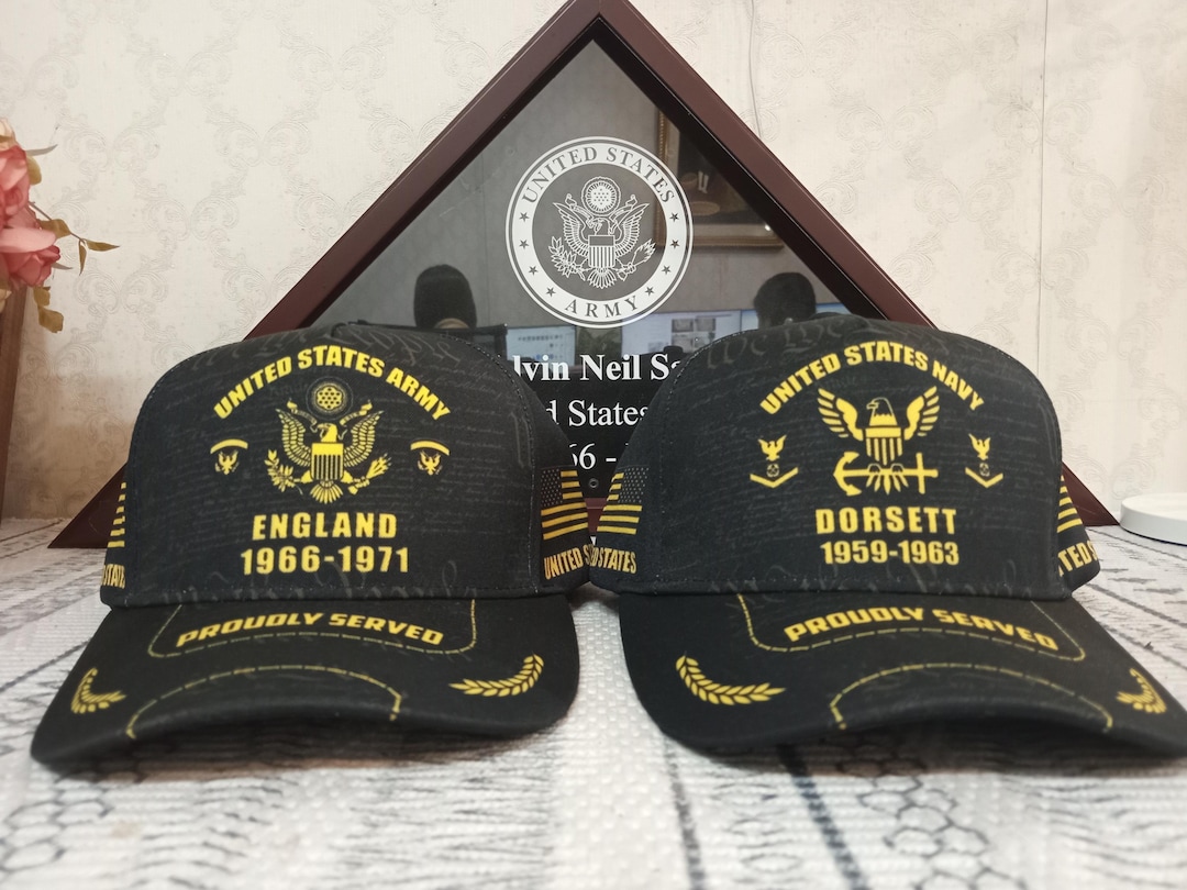 Custom U.S Veteran Proudly Served Hat All Over Printed Baseball Cap, Veteran Gift Idea ...