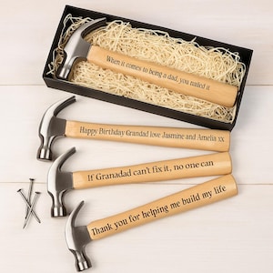 Personalized Hammer for Dad With Wood Box and Stain | Engraved Hammer ...