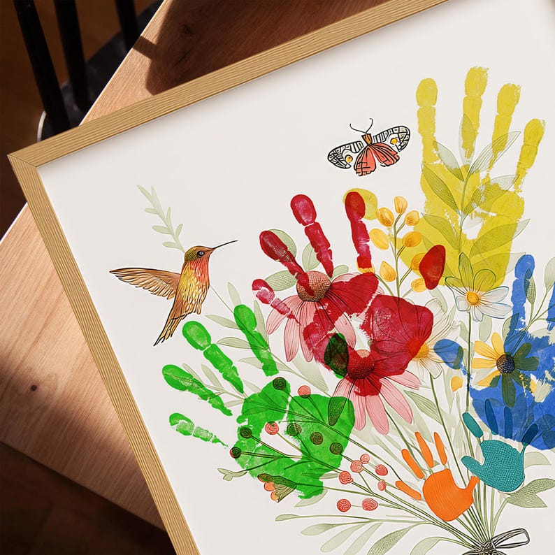 Custom Handprint Art Sign - Handprint DIY Gift for Mom- Personalized ...
