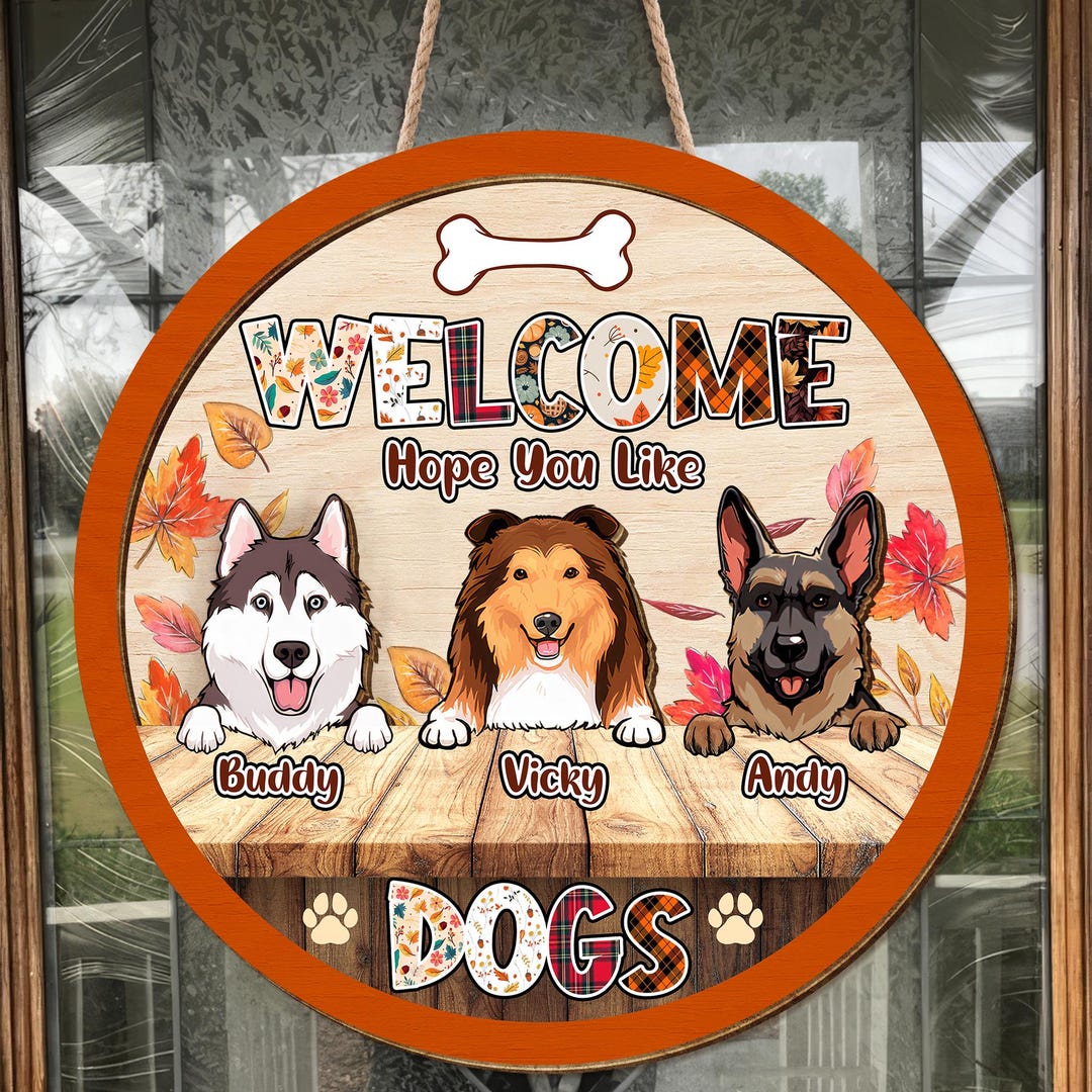 Personalized Fall Dog Welcome Sign – Autumn Plywood Decor - Etsy