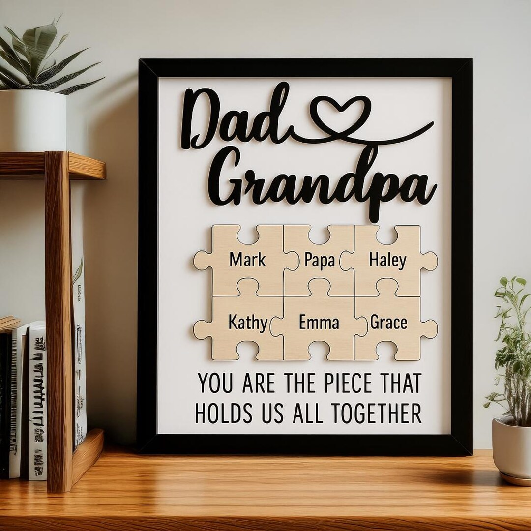 Personalized Puzzle Dad Sign | Dad You Are the Piece That Holds Us ...