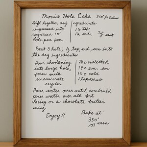 Custom Handwritten Recipe Sign – Personalized Wood Frame Recipe ...