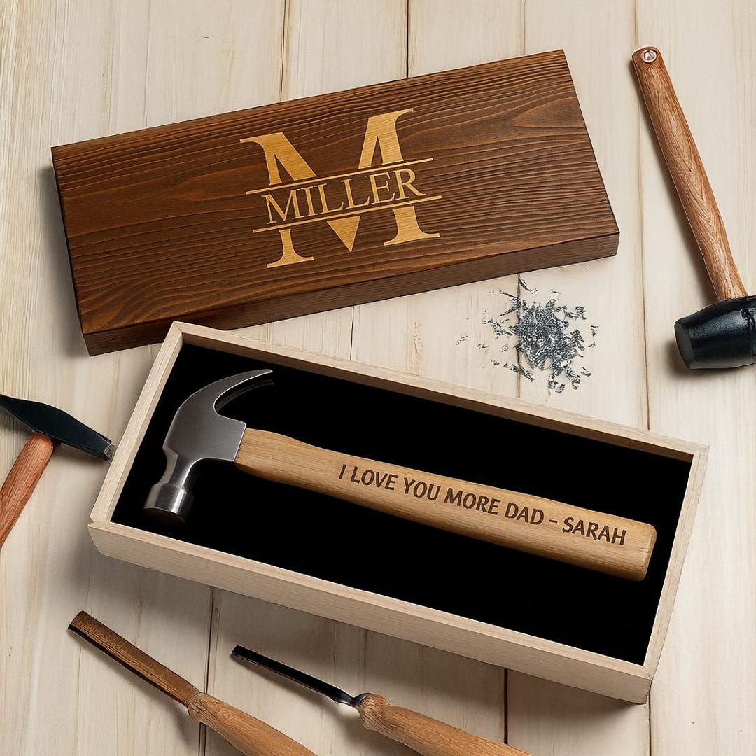 Personalized Engraved Hammer With Wooden Box | Custom Hammer Gift for ...