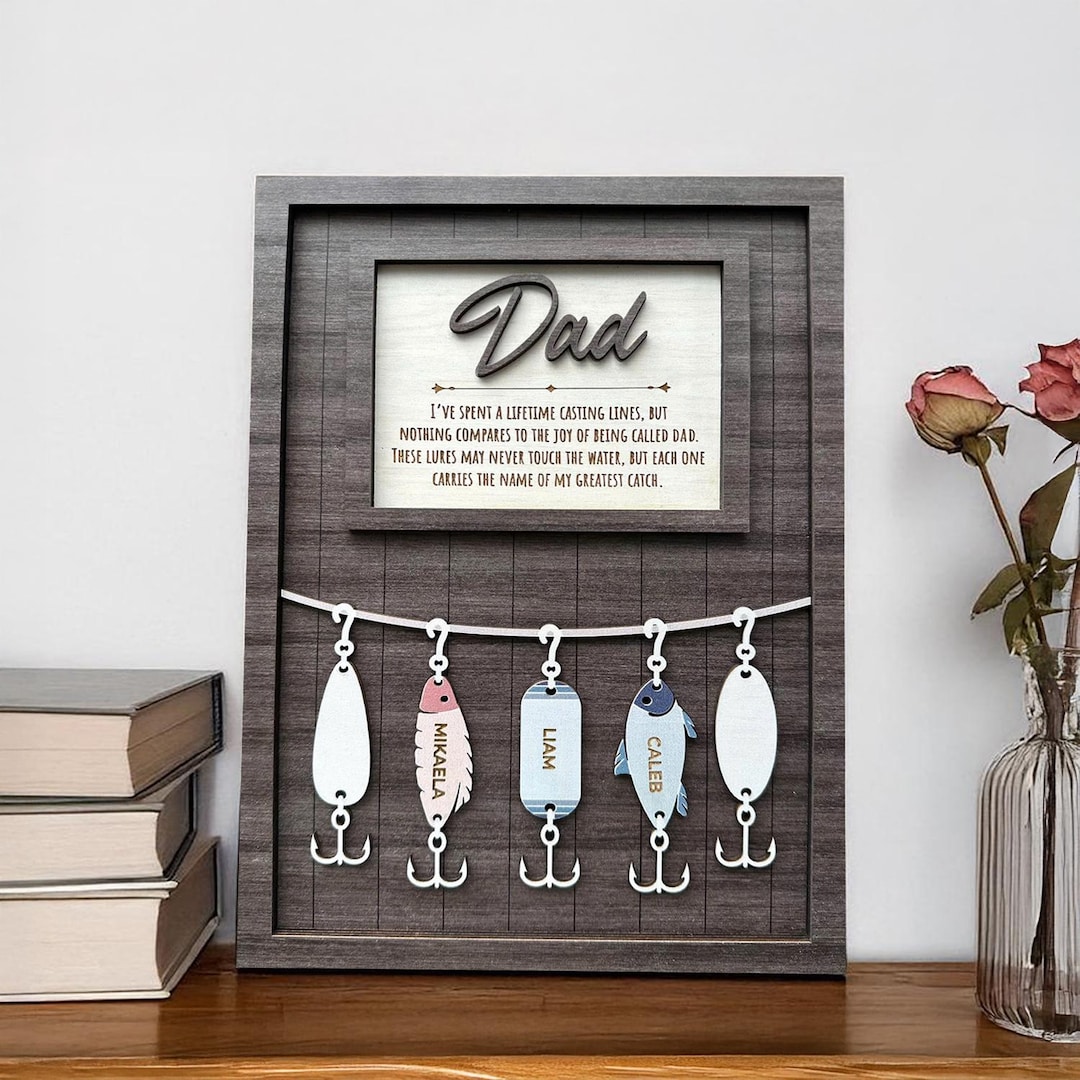 Personalized Father's Day Gift | Custom Fishing Lure Dad Sign ...