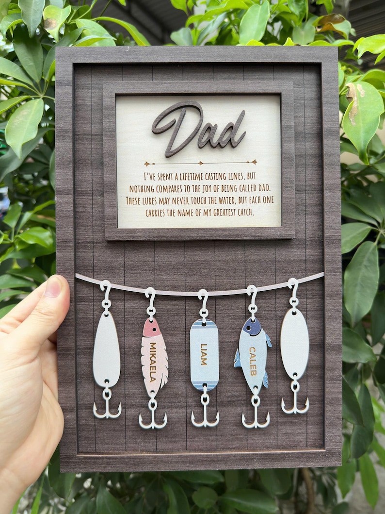 Personalized Father's Day Gift | Custom Fishing Lure Dad Sign ...