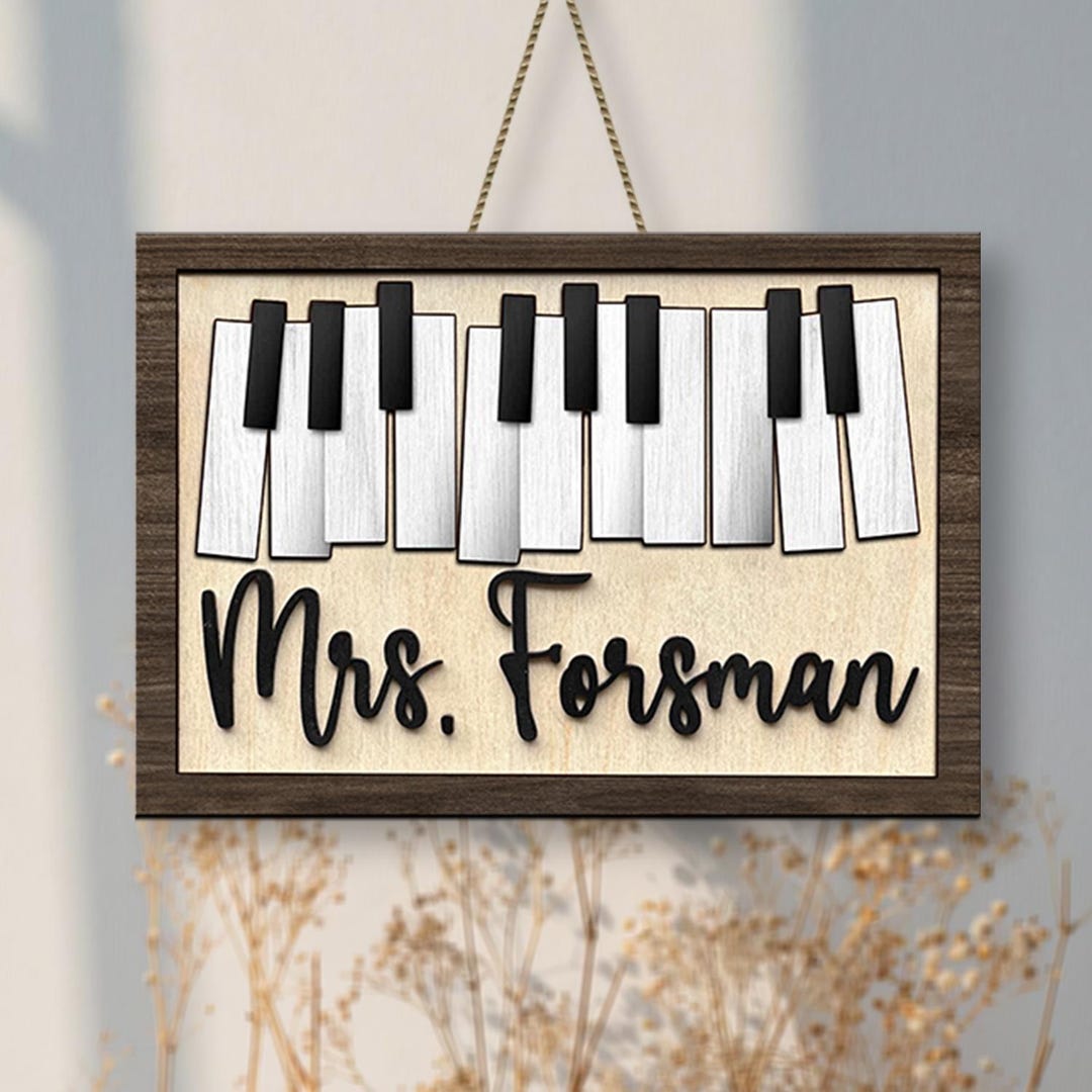 Custom Piano Keys Teacher Door Sign Music Hanging for Musician Choir ...
