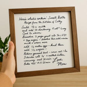 Custom Handwritten Recipe Sign – Personalized Wood Frame Recipe ...
