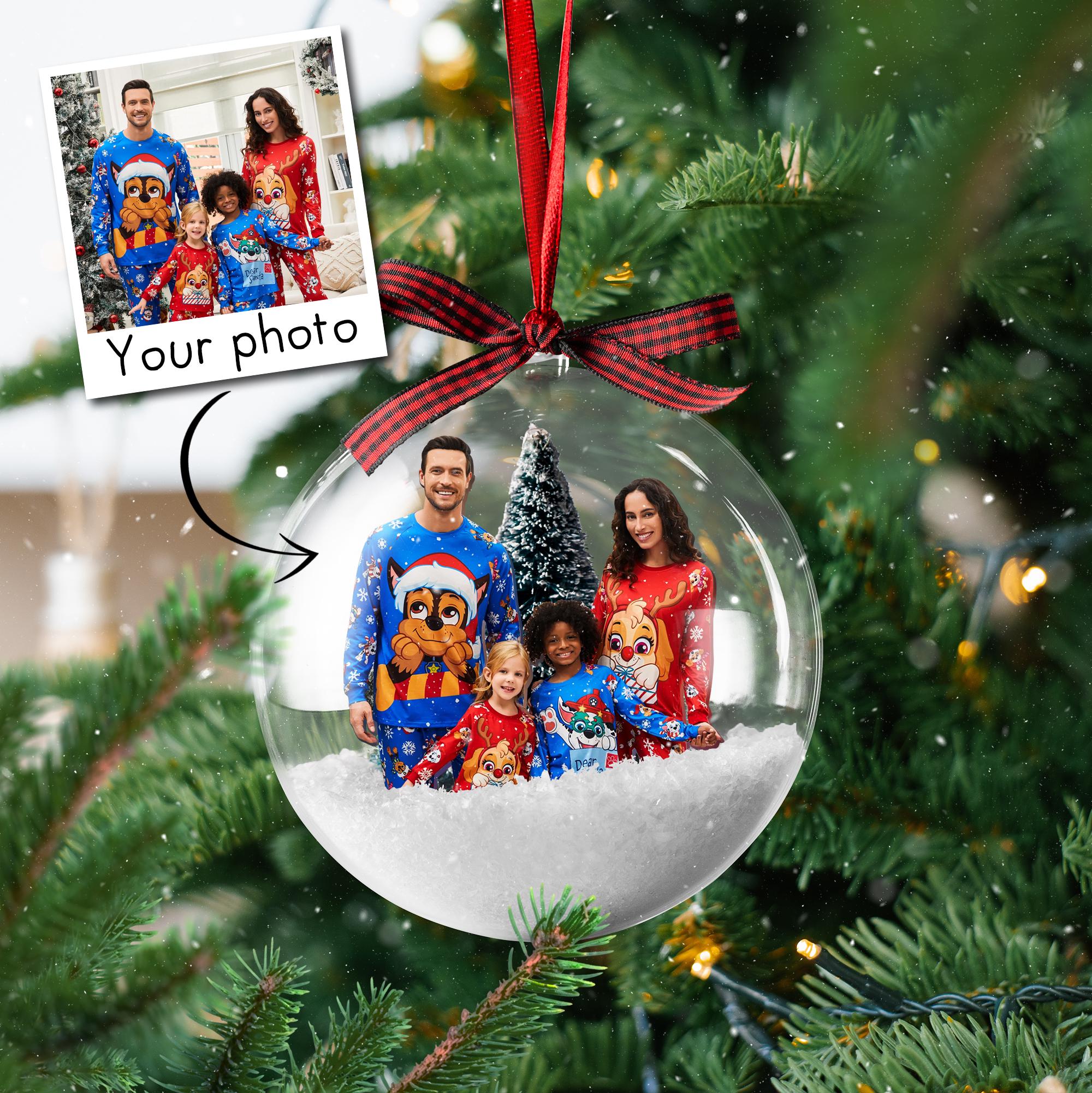 Christmas Ornament, Custom Photo Globe Ball Ornament, Family Photo ...