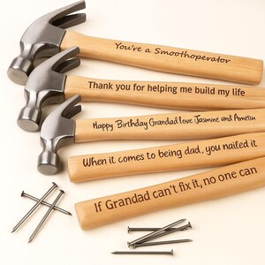 Personalized Hammer for Dad With Wood Box and Stain | Engraved Hammer ...