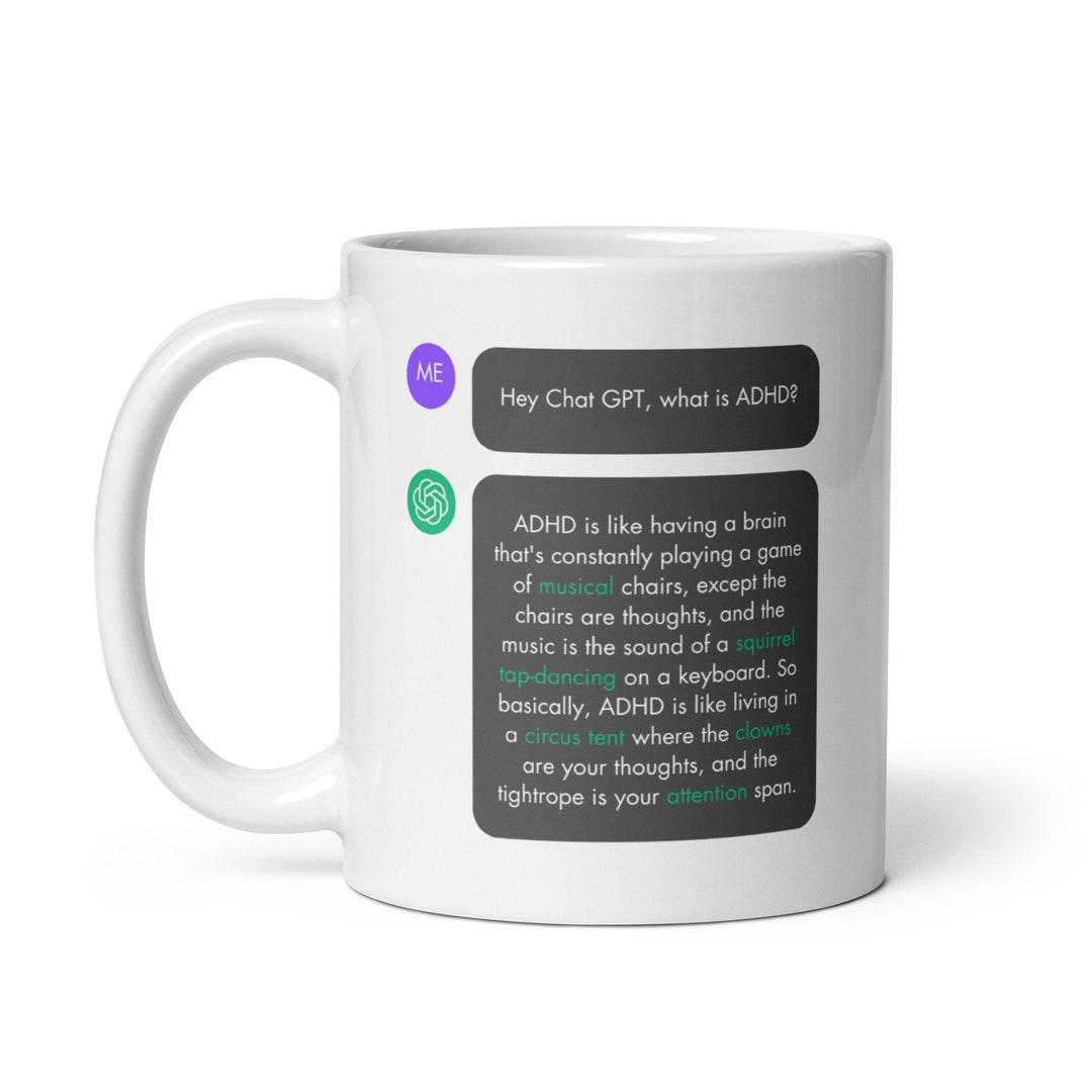 Chatgpt ADHD Definition Mug Embrace the Chaos With This Playful ADHD ...
