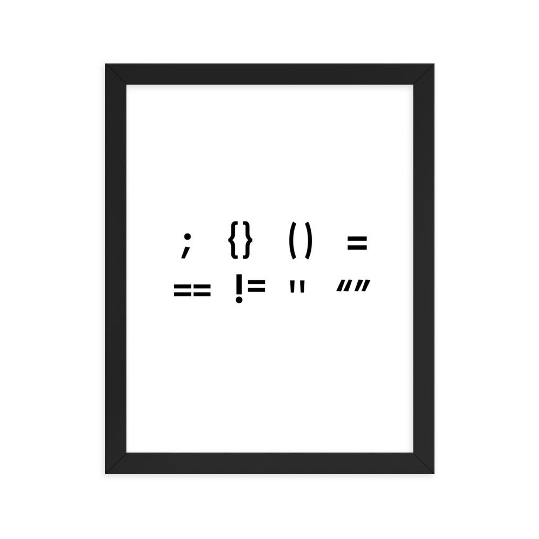 Coding Symbol Poster Developer Wall Art for Tech Office Decor ...