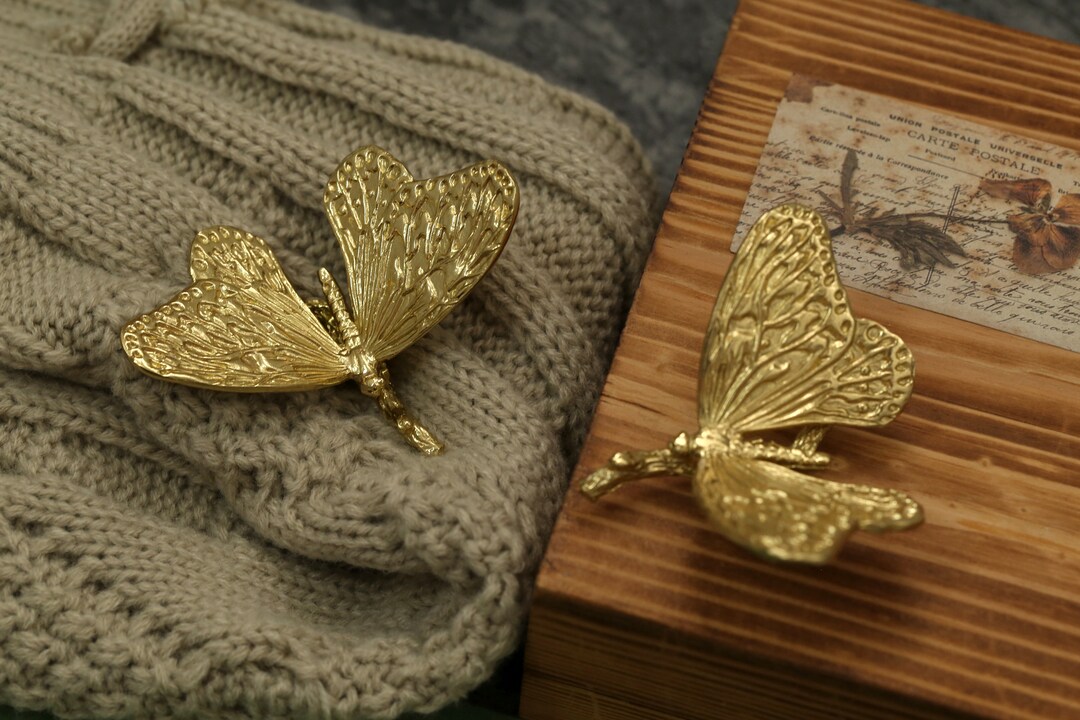 Solid Brass Butterfly Knobs and Pulls, Drawer Knobs, Cabinet Pulls, Wardrobe Pull, Door Handle ...