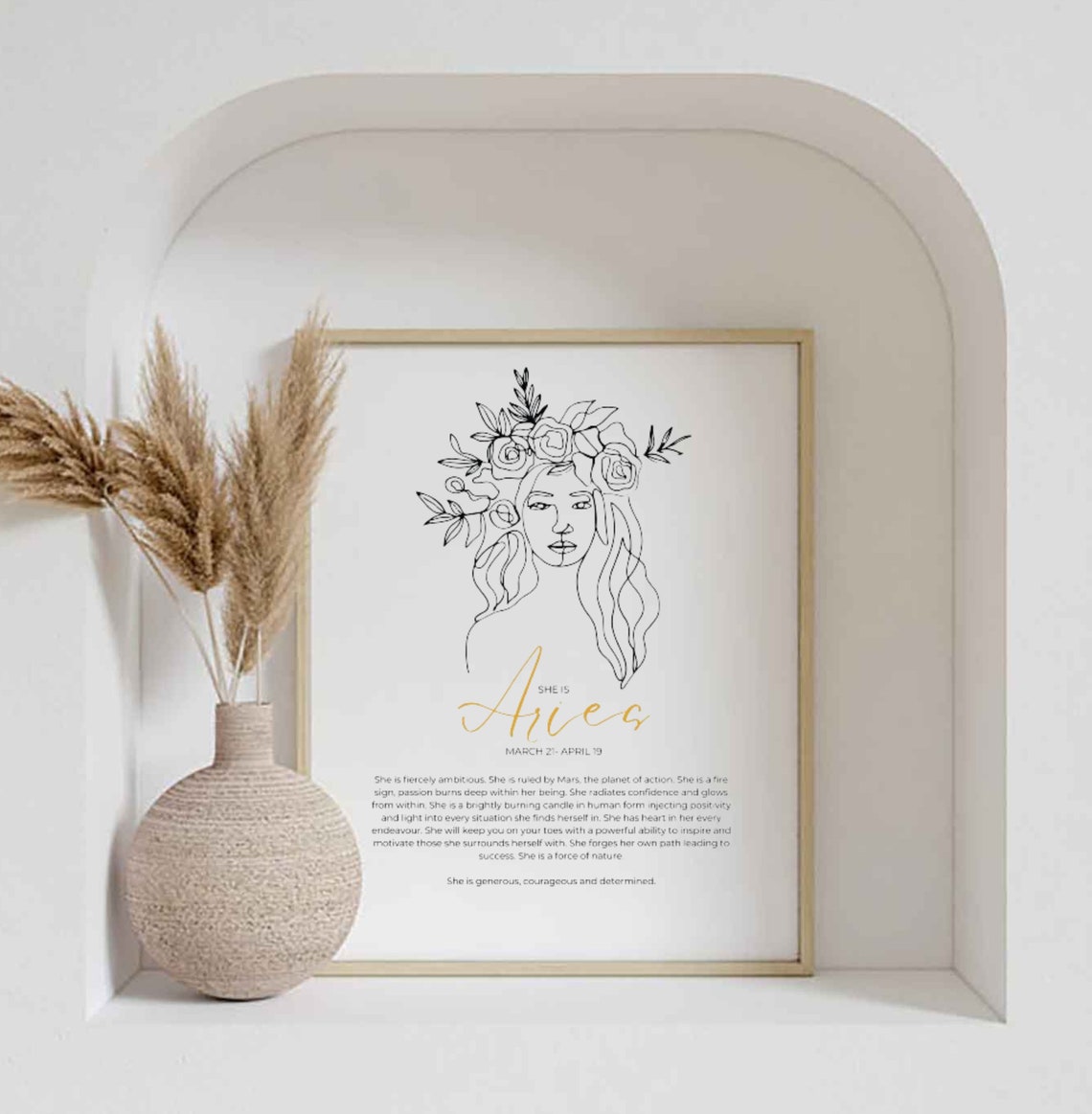 She is Zodiac Print Poster Print Zodiac Star Signs Wall Art Gift ...