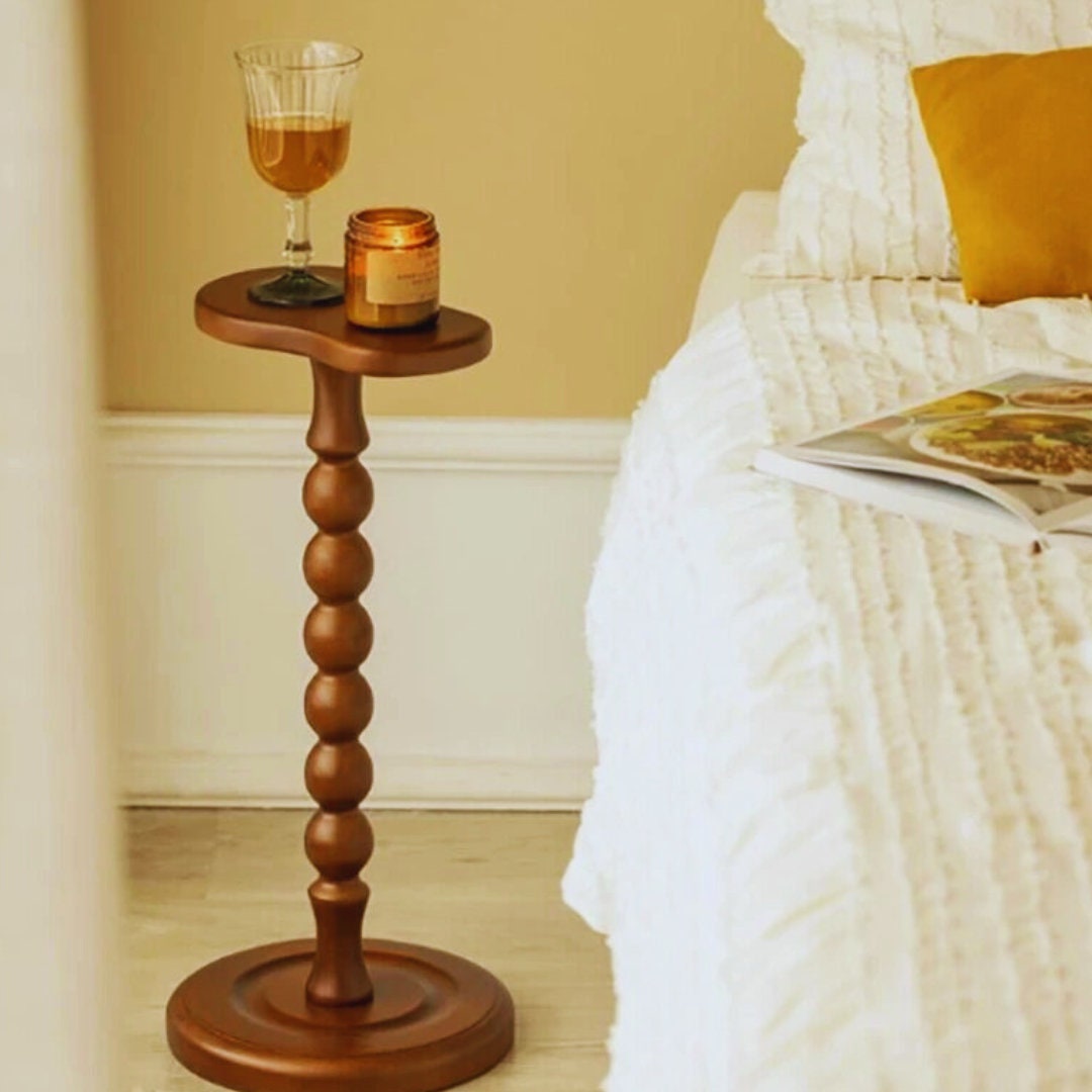 Retro Solid Wood Small Side Table - Etsy