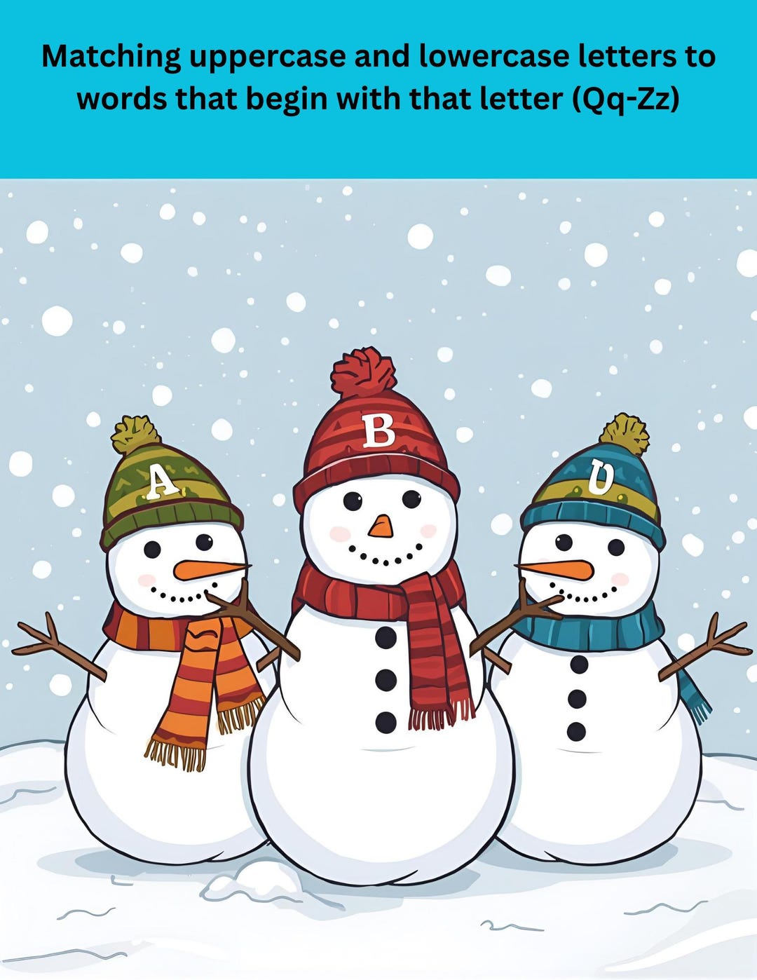 Matching Uppercase and Lowercase Letters (qq-zz) - Etsy
