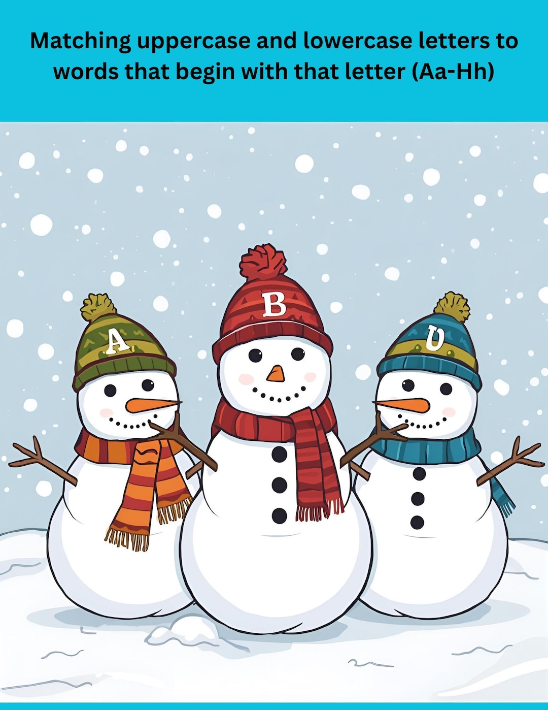 Matching Uppercase and Lowercase Letters (aa-hh) - Etsy